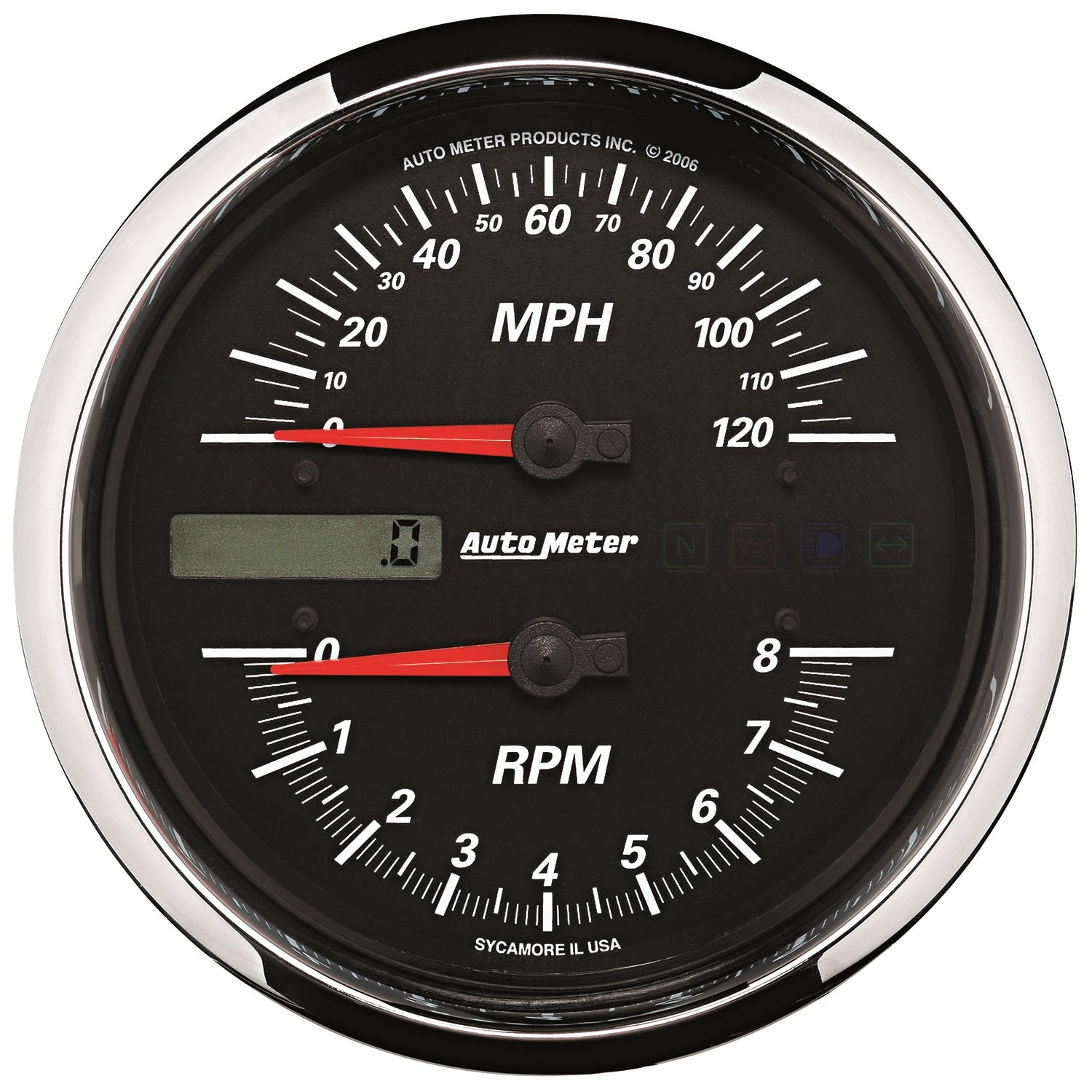 5 In. DIRECT FIT TACHOMETER/SPEEDOMETER COMBO 8K RPM/120 MPH BLACK PRO ...