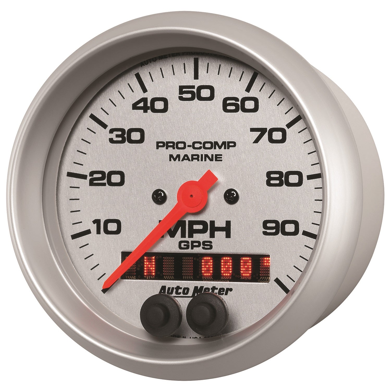 3-3/8 In. GPS SPEEDOMETER 0-100 MPH MARINE SILVER ULTRA-LITE ...